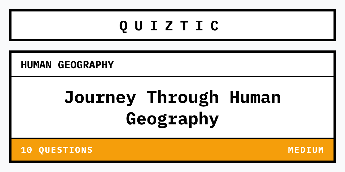 Human Geography Quiz - Explore Human Interaction with the Environment ...